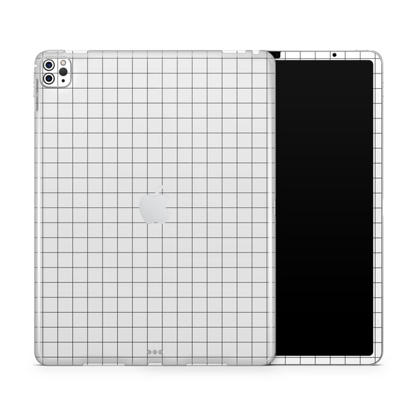 White Grid Line iPad Skin + Case - Uniqfind